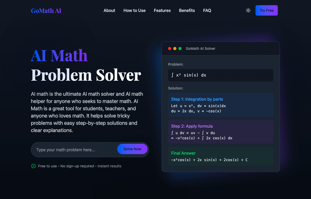 Math AI AI Math Solver Online Free